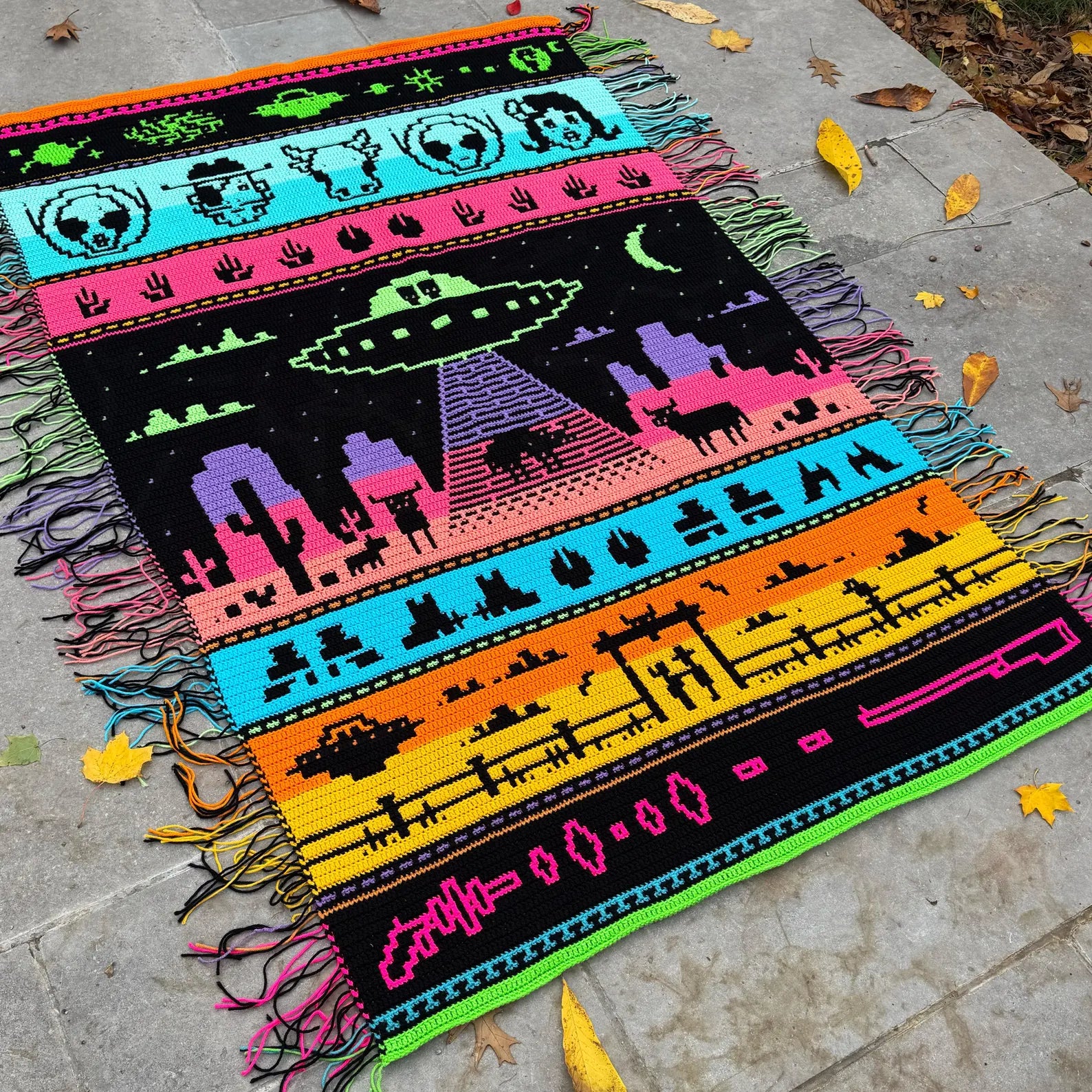 👽🤠 Alien Rodeo – Mosaic Crochet Blanket Pattern – Cielcraft