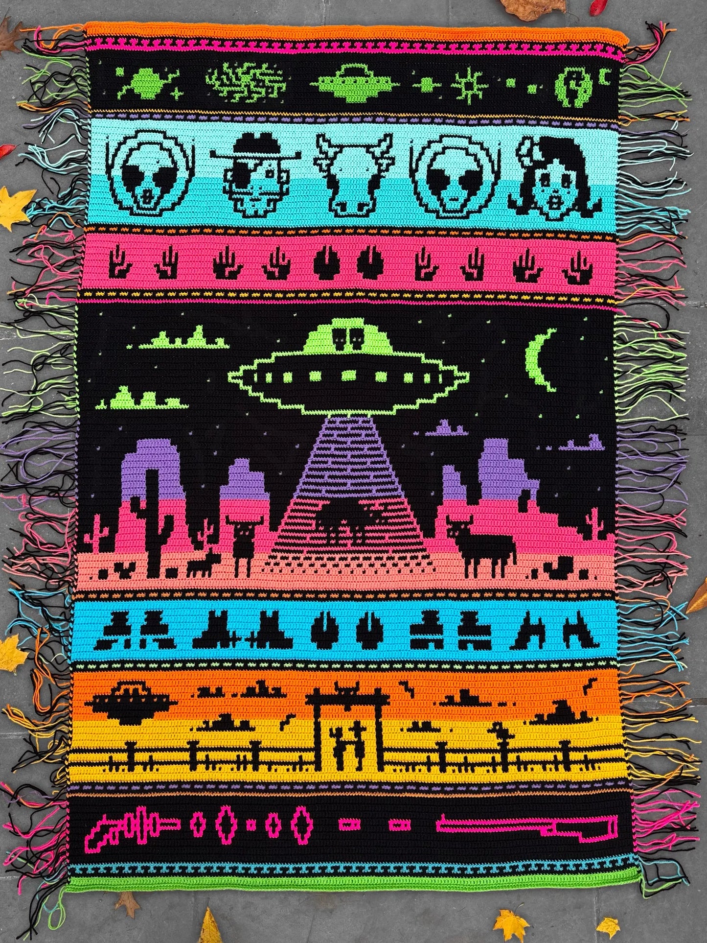 👽🤠 Alien Rodeo – Mosaic Crochet Blanket Pattern – Cielcraft